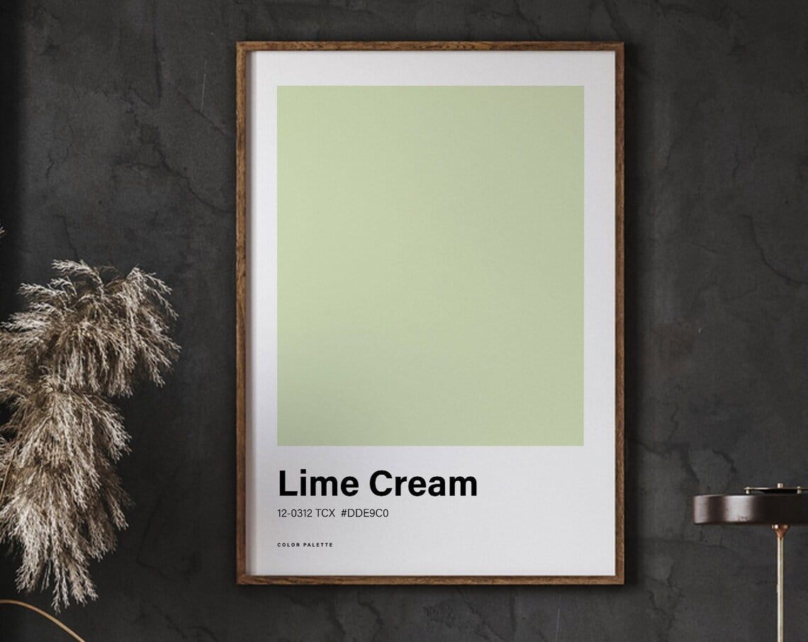 Miluva Lime Cream Color Poster Print, Great Color Scheme, Minimalistic ...