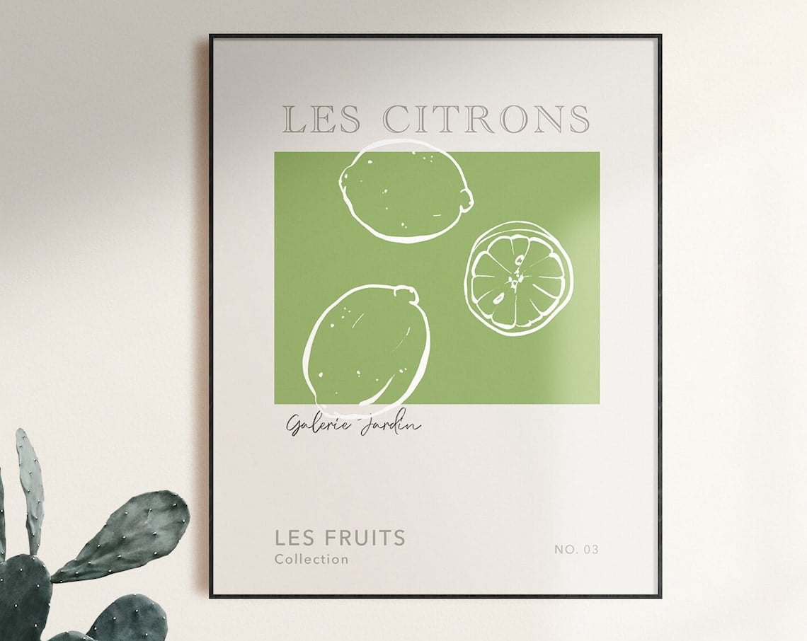 Miluva Lime Print, Limes Poster, Limes Illustration, Citrons Vert ...