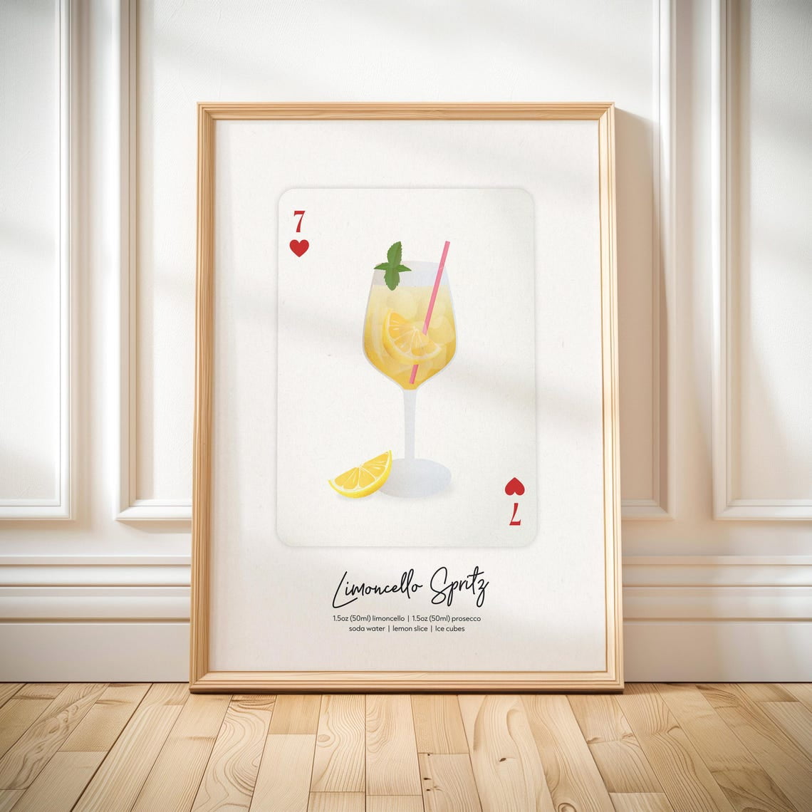 Miluva Limoncello Spritz Poster Playing Card Printable Cocktail Recipe ...