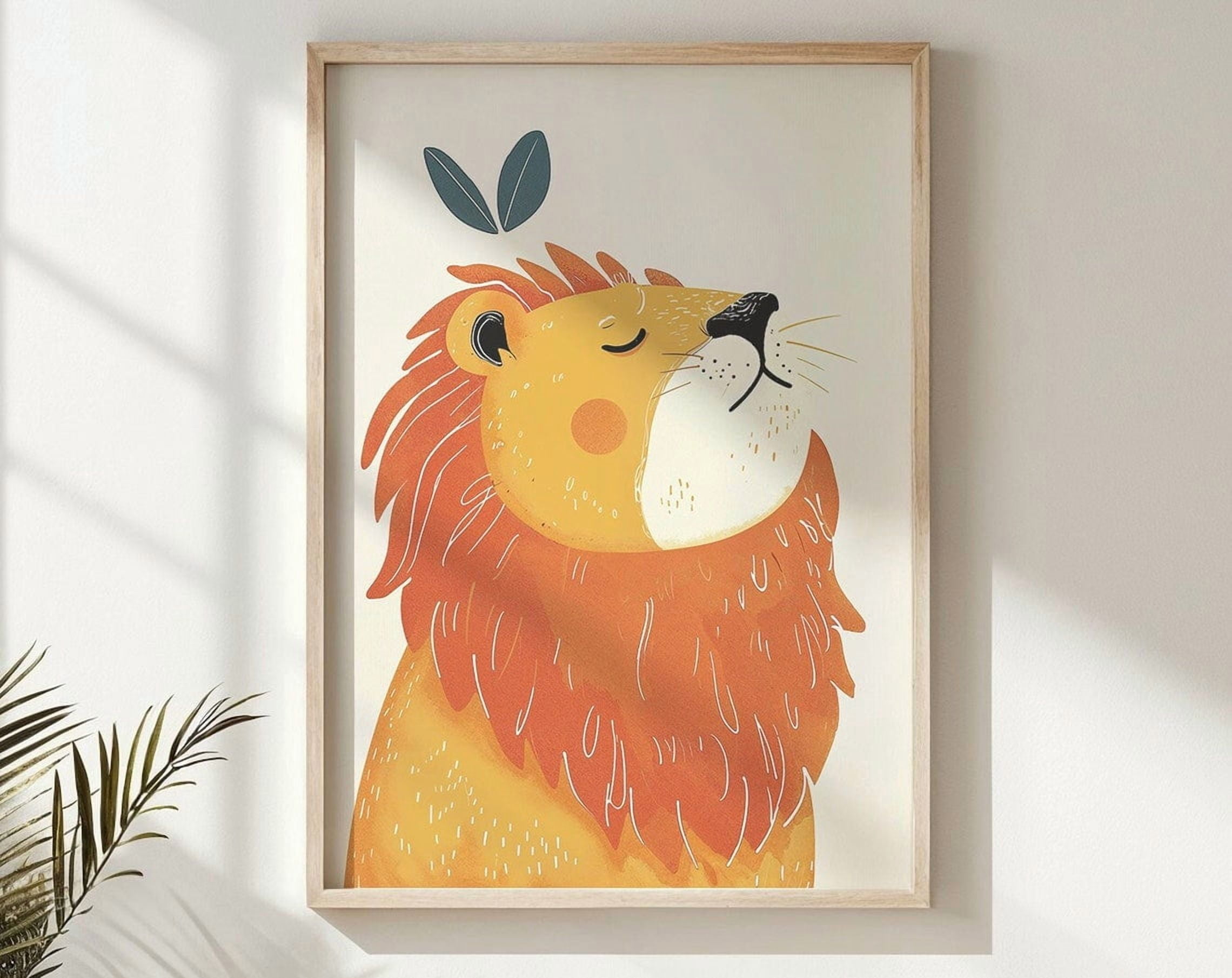 Miluva Lion Cub Nursery Wall Art ~ Kids Room Decor ~ Whimsical Animal ...