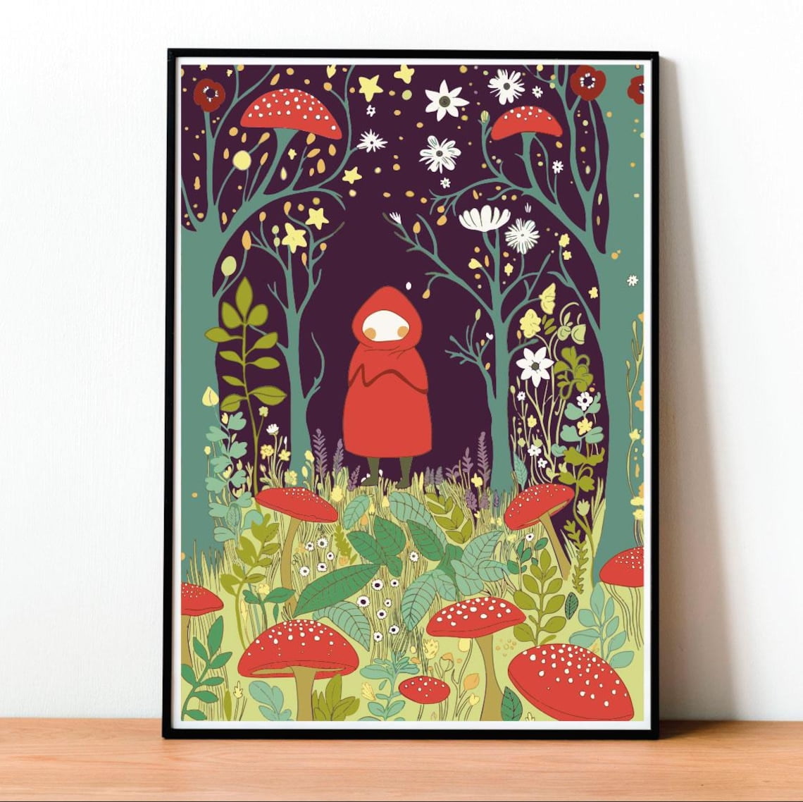 Miluva Little Red Riding Hood Poster, Fairy Tale Art, Classic Story ...