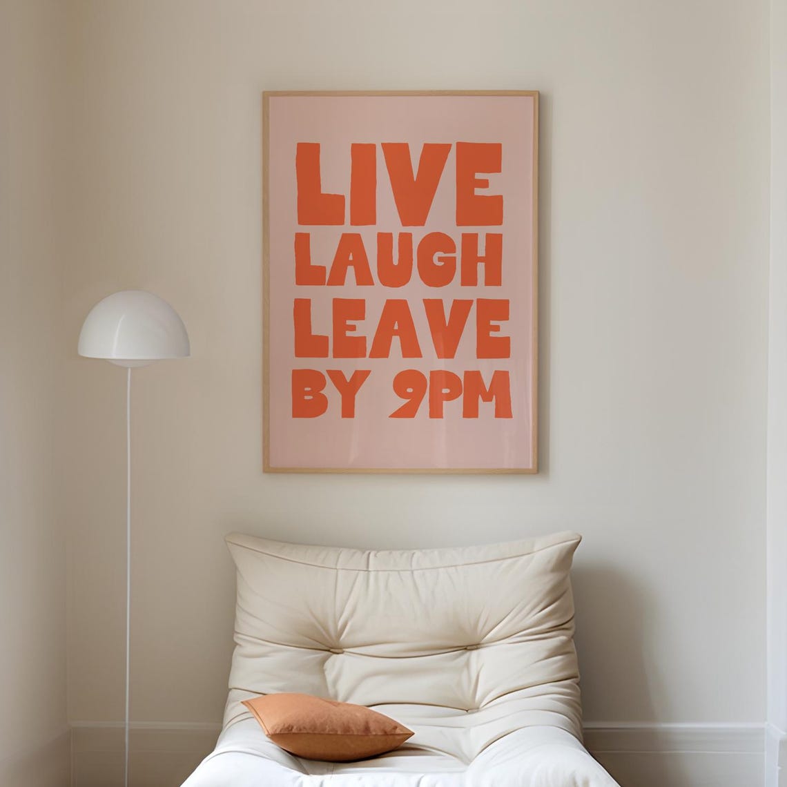 Miluva Live Laugh Leave By 9 Pm Poster, Cute Home Quote Art, Typography ...