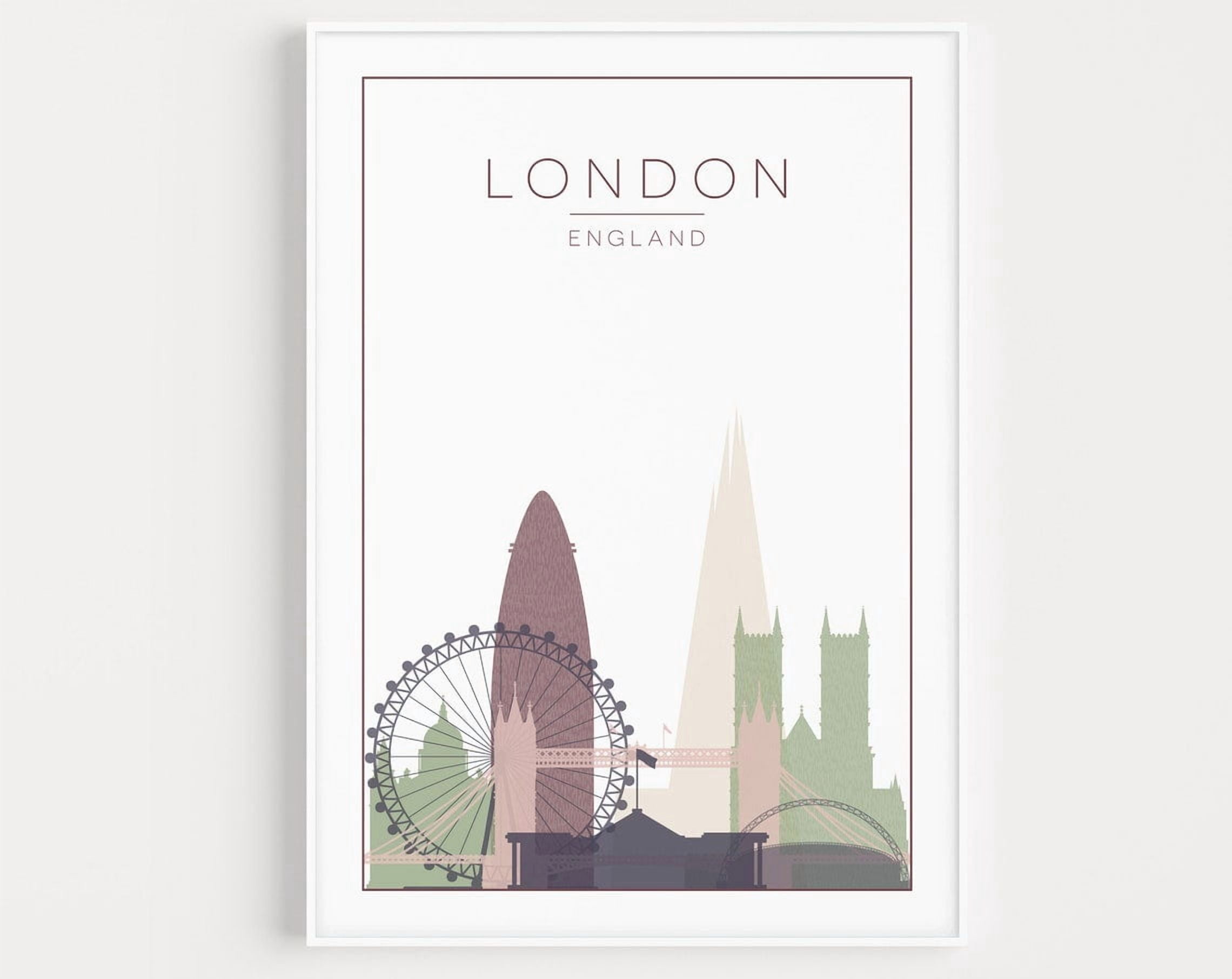Miluva London Printable, London Wall Art, Travel Print, Art Print ...