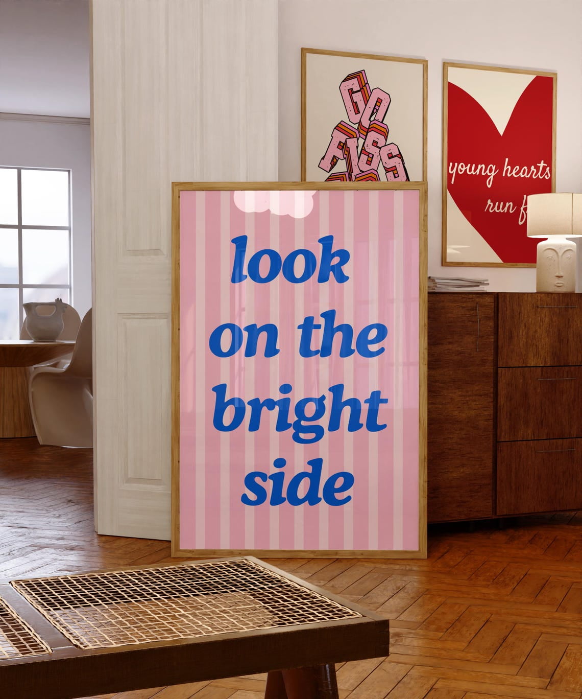 Miluva Look On The Bright Side Print, Happiness Poster, Sunshine Quote ...