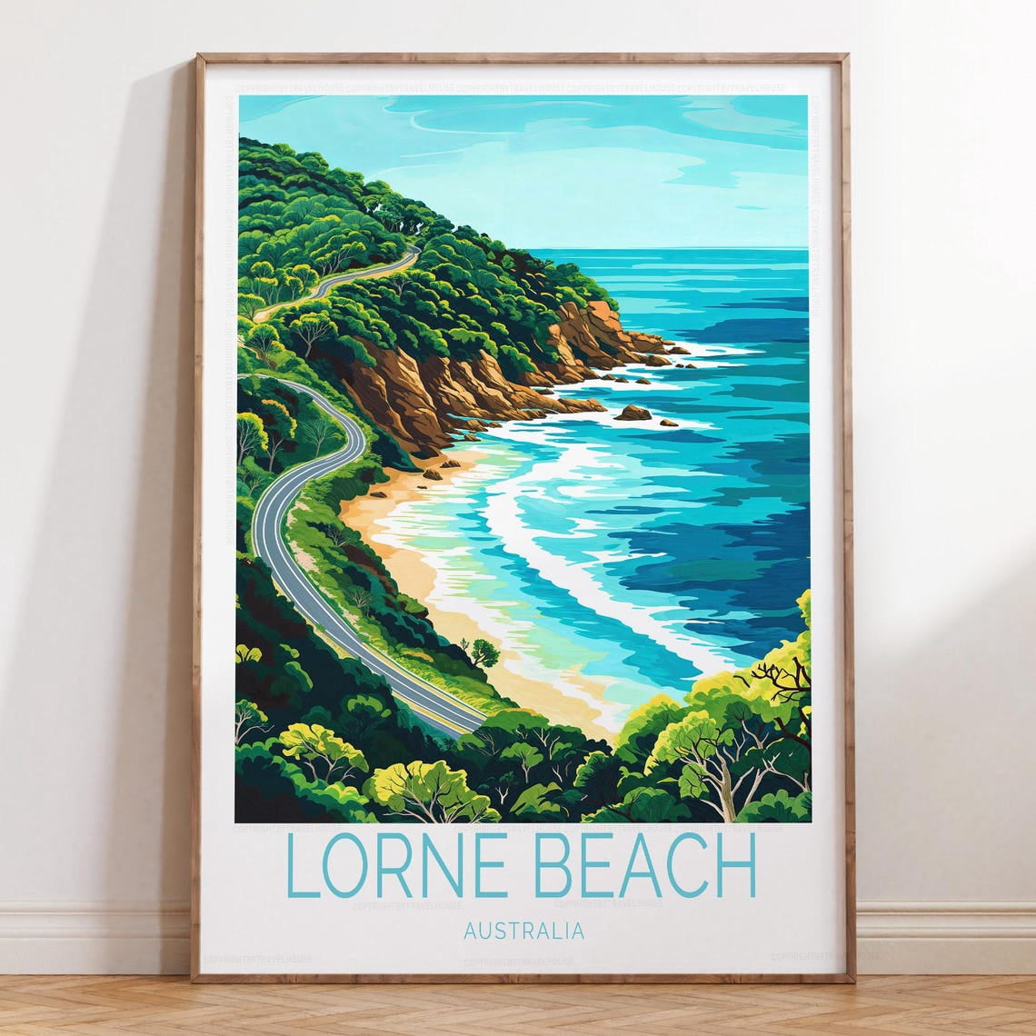 Miluva Lorne Beach Wall Art Print, Australia Travel Poster, Lorne Beach ...