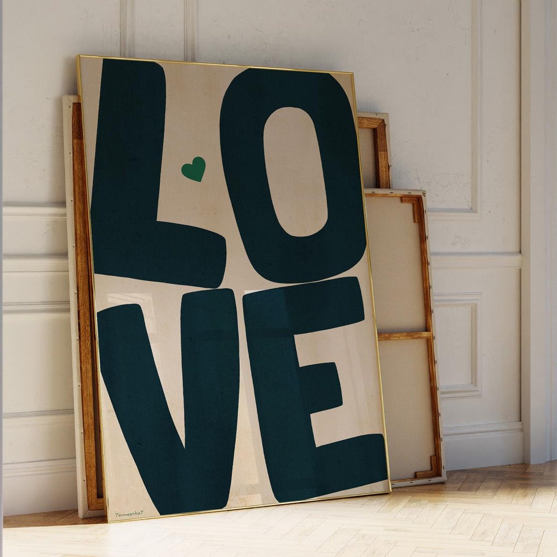 Miluva Love Art Print - Retro Love Poster, Trendy Wall Art, Black Love ...