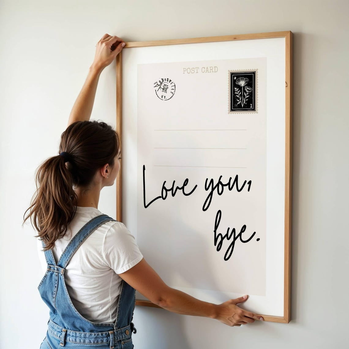 Miluva Love You Bye, Vintage Postcard Poster, Trendy Quote Print, Retro ...