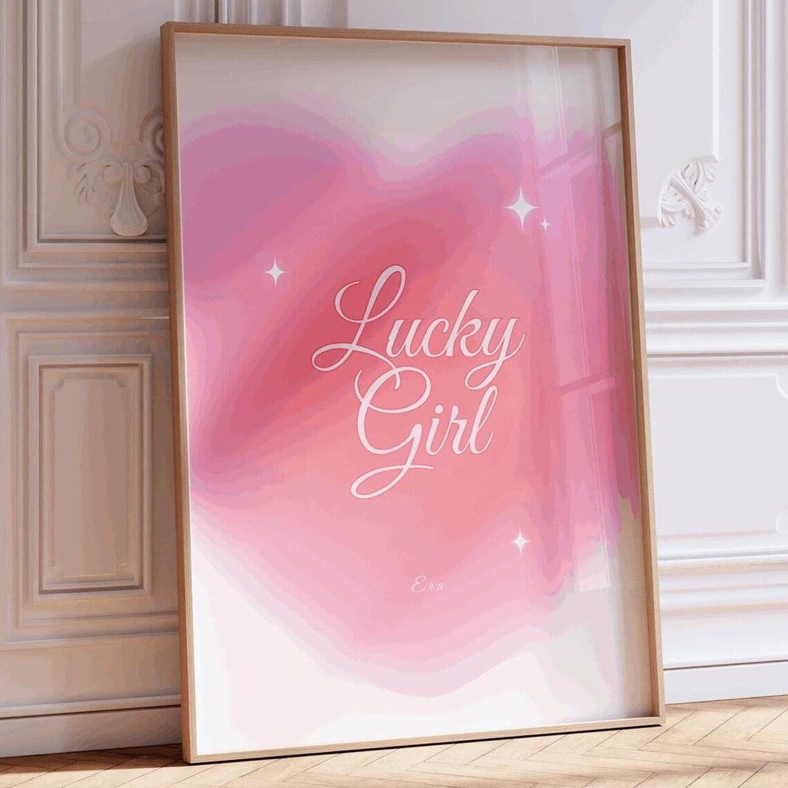 Miluva Lucky Girl Print, Girly Wall Art, Dorm Room Decor, Daily ...