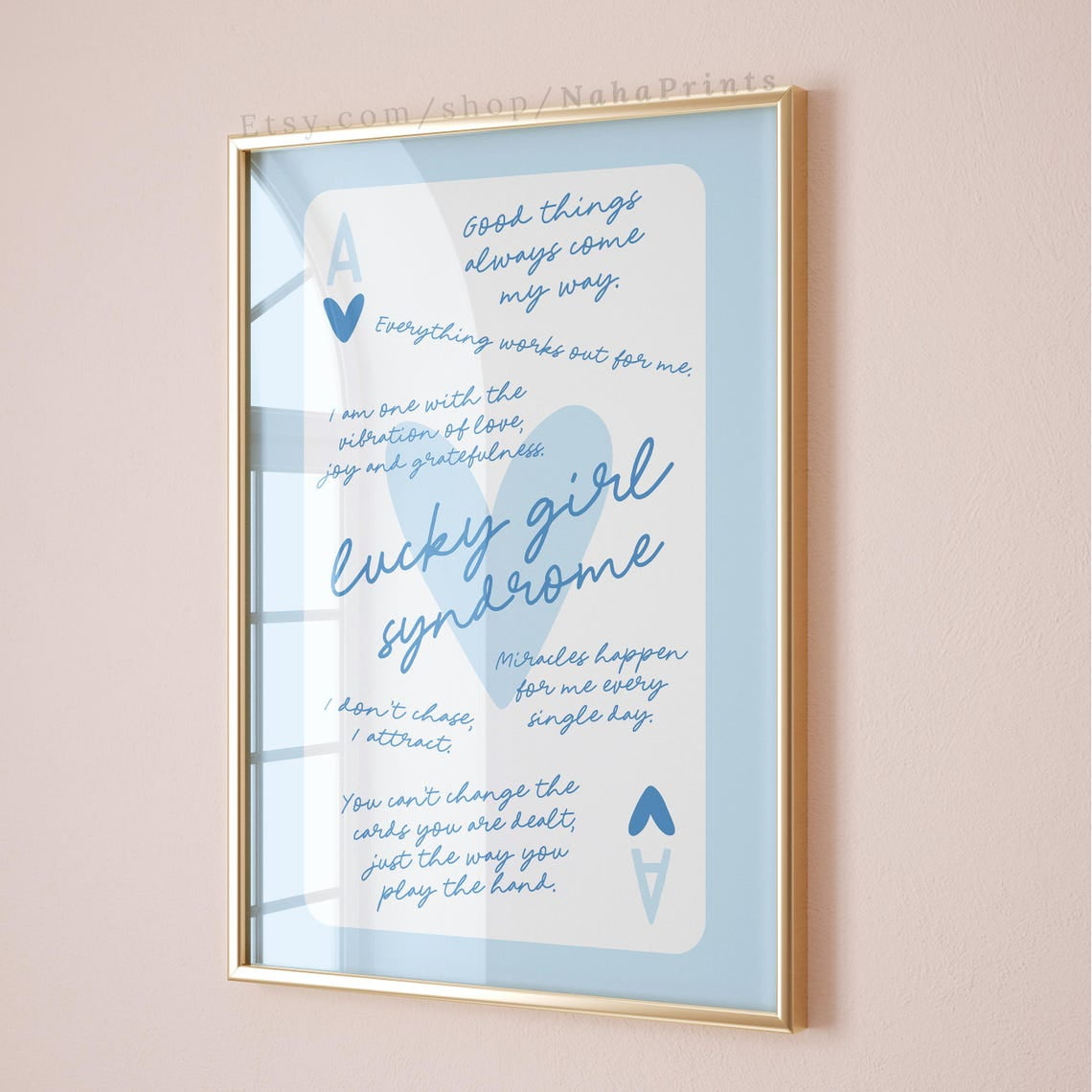 Miluva Lucky Girl Syndrome Ace Of Hearts Card Aesthetic Poster Trendy ...