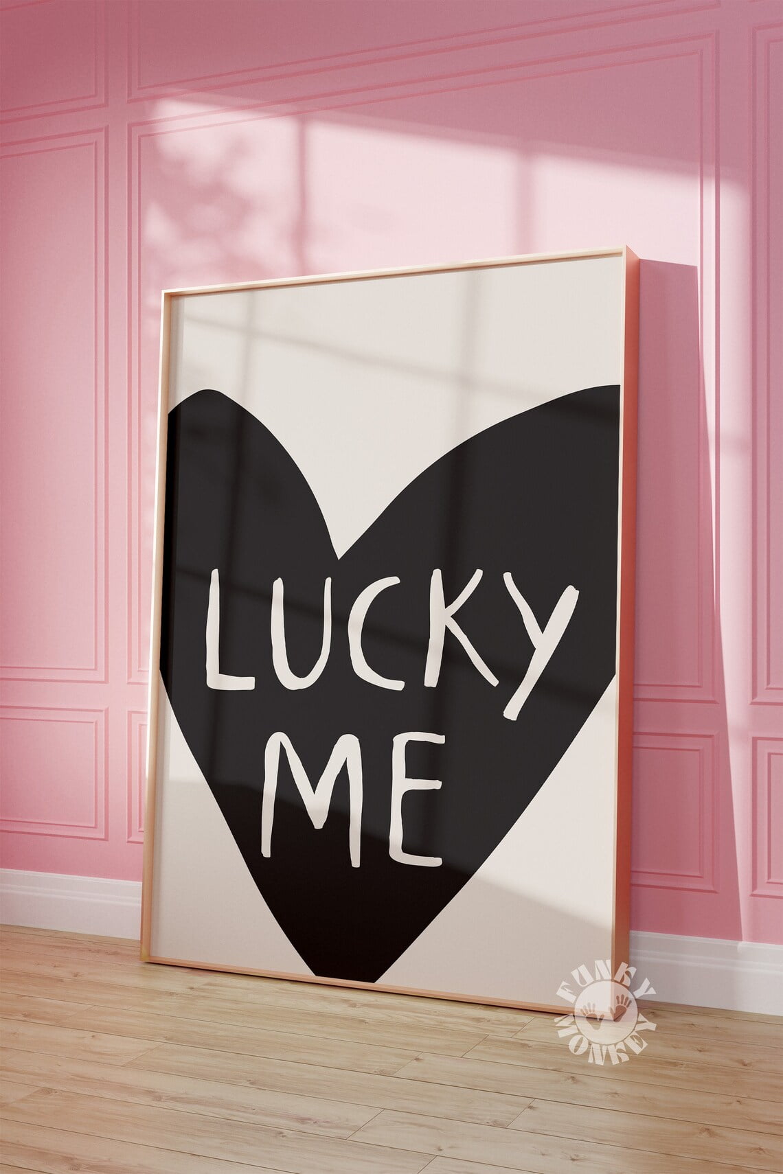 Miluva Lucky Me Wall Art Print, Preppy Heart Poster, Retro College ...