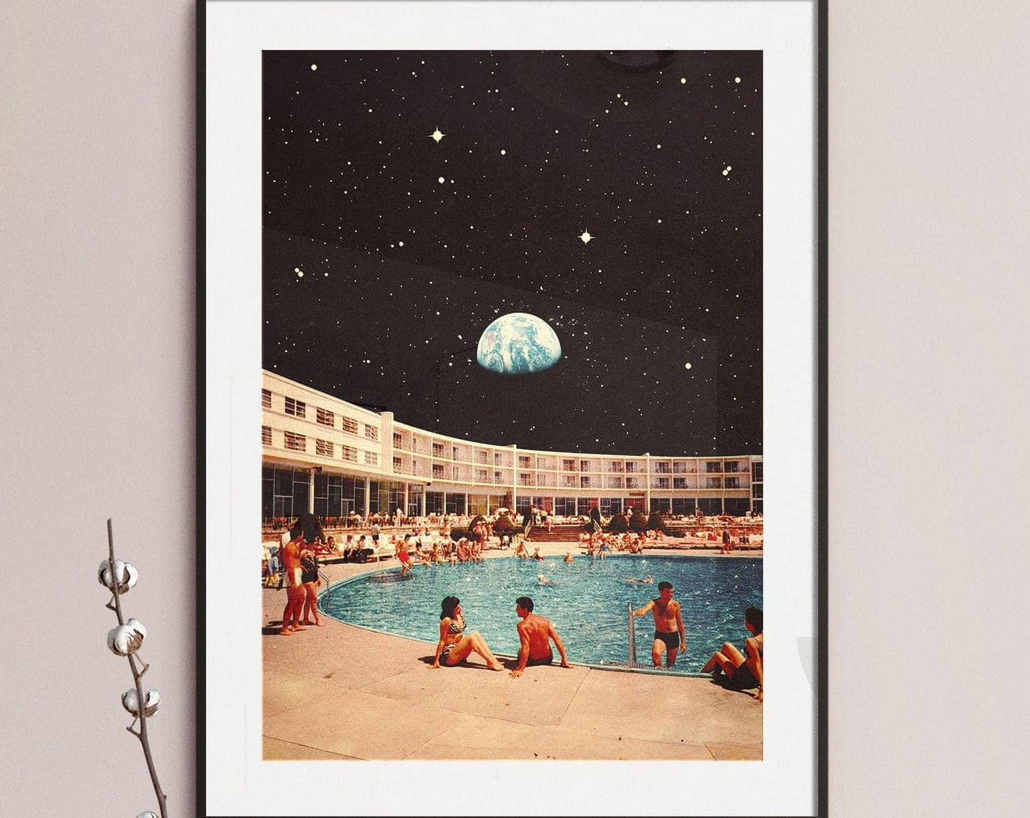 Miluva Lunar Pool 2 Wall Art Cosmic Art Retro Futuristic Art Vintage ...