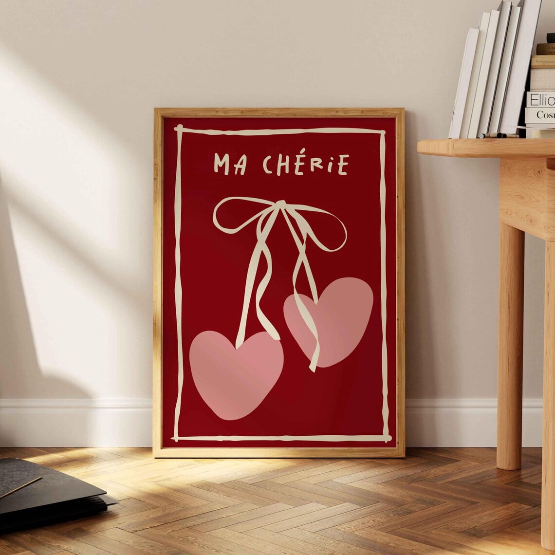 Miluva Ma Cherie Poster, Cherry Poster, Retro Wall Art, Girly Room ...