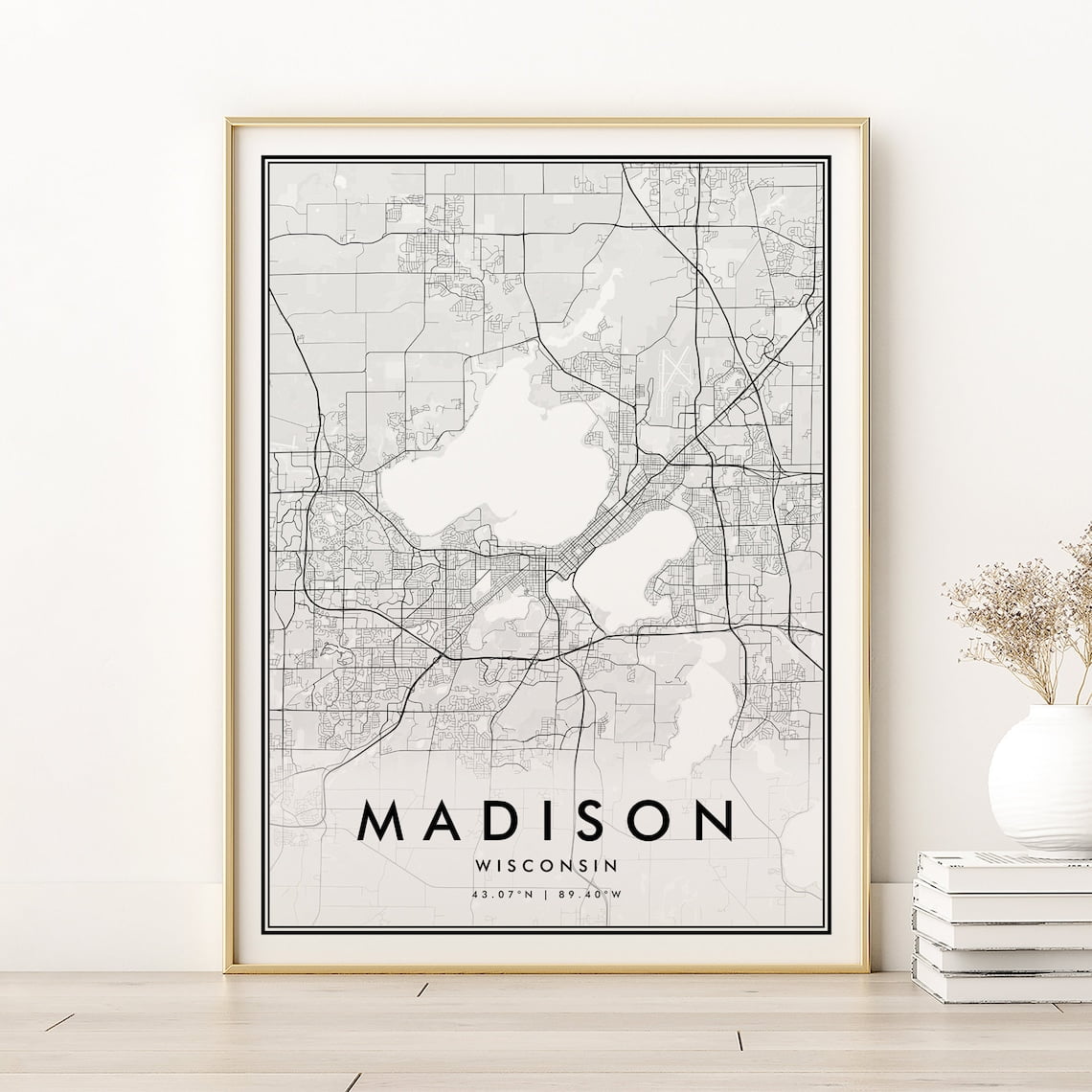 Miluva Madison Map Print, Madison City Map, Road Madison Wisconsin Map ...