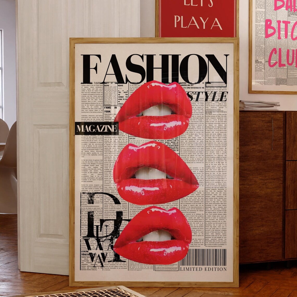 Miluva Magazine Cover Print, 70S Wall Print, Fashion Wall Art ...