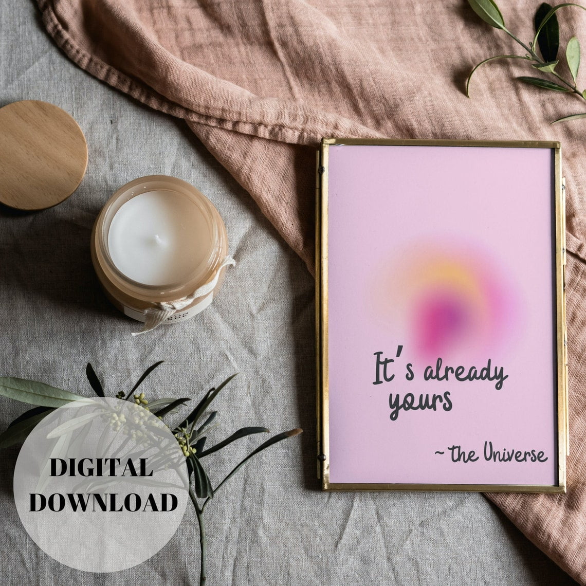 Miluva Manifest Poster - Digital Wall Art - Angel Number Pink - Love ...