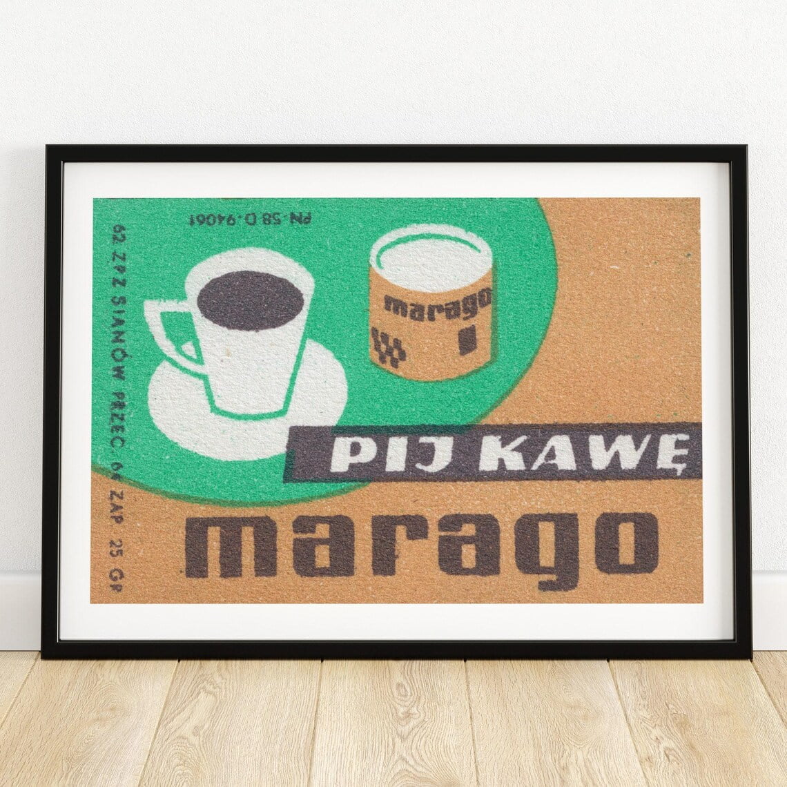 Miluva Marago Coffee - Matchbox Print - Aesthetic Wall Art - Vintage Art - Matchbox Wall Poster ...
