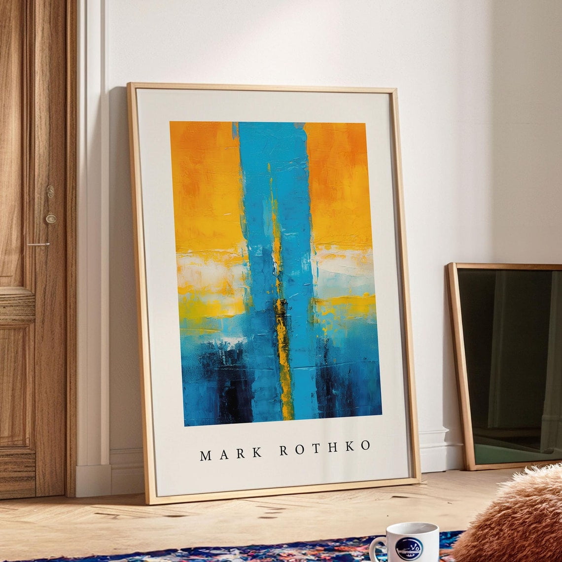 Miluva Mark Rothko Abstract Sky Blue Poster, Living Room Decor ...