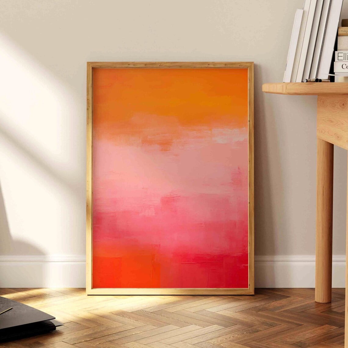 Miluva Mark Rothko Inspired Print, Red And Pink Coral Abstract Wall Art ...