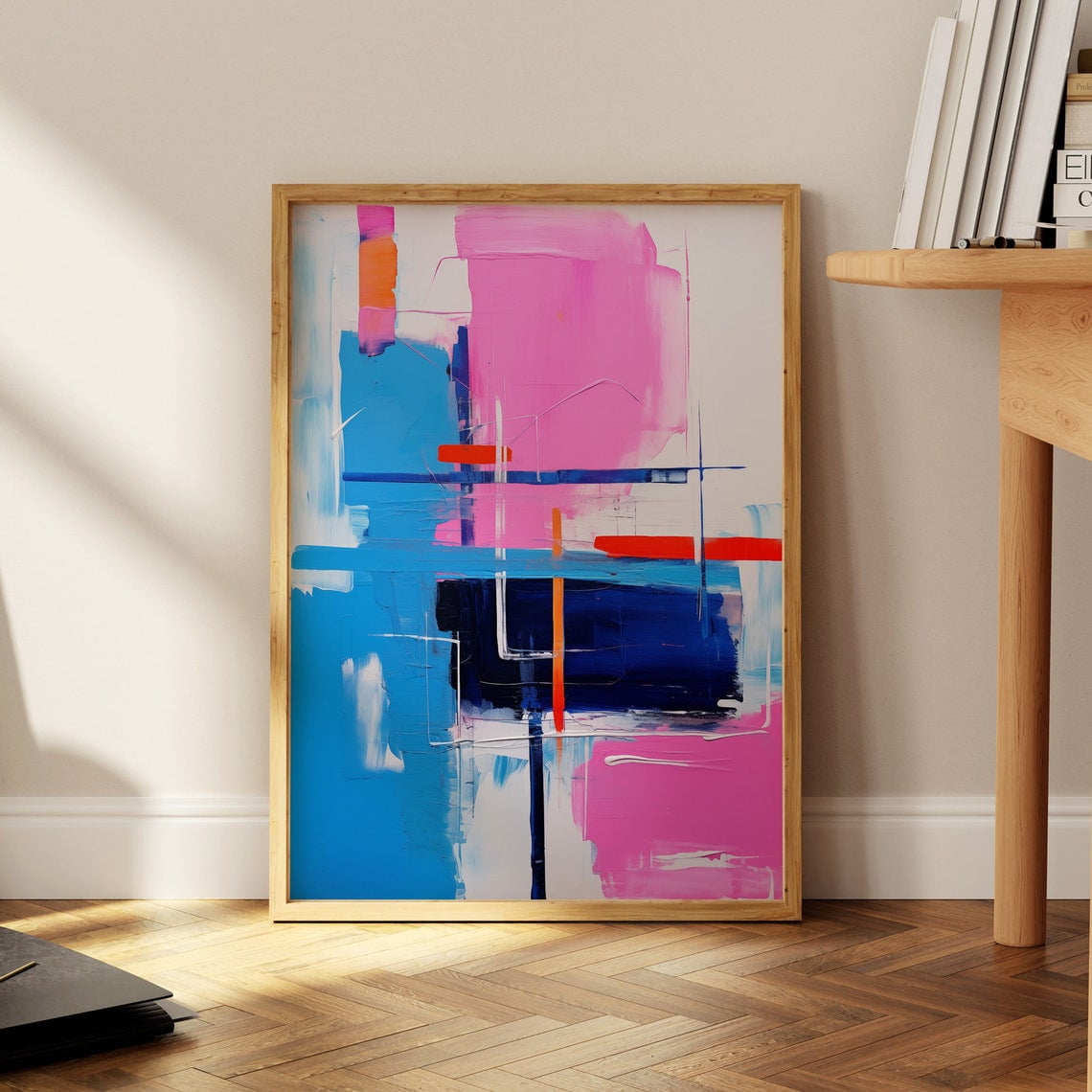 Miluva Mark Rothko Print, Pastel Pink Blue Abstract Geometric Wall Art ...