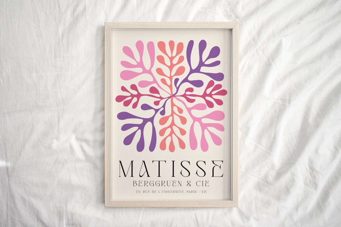 Miluva Matisse Print, Pastel Pink Henri Matisse Poster, Maximalist ...