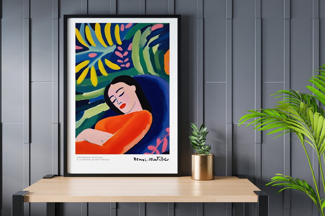 Miluva Matisse Sleeping Woman Poster Print Artist Inspired Exhibition ...