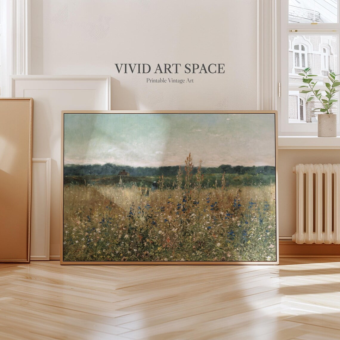 Miluva Meadow Wildflowers Print Vintage Landscape Print Print GiclÃ©e ...