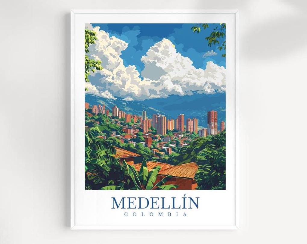 Miluva Medellin Colombia Travel Print Wall Art MedellÃ­n Wall Hanging ...