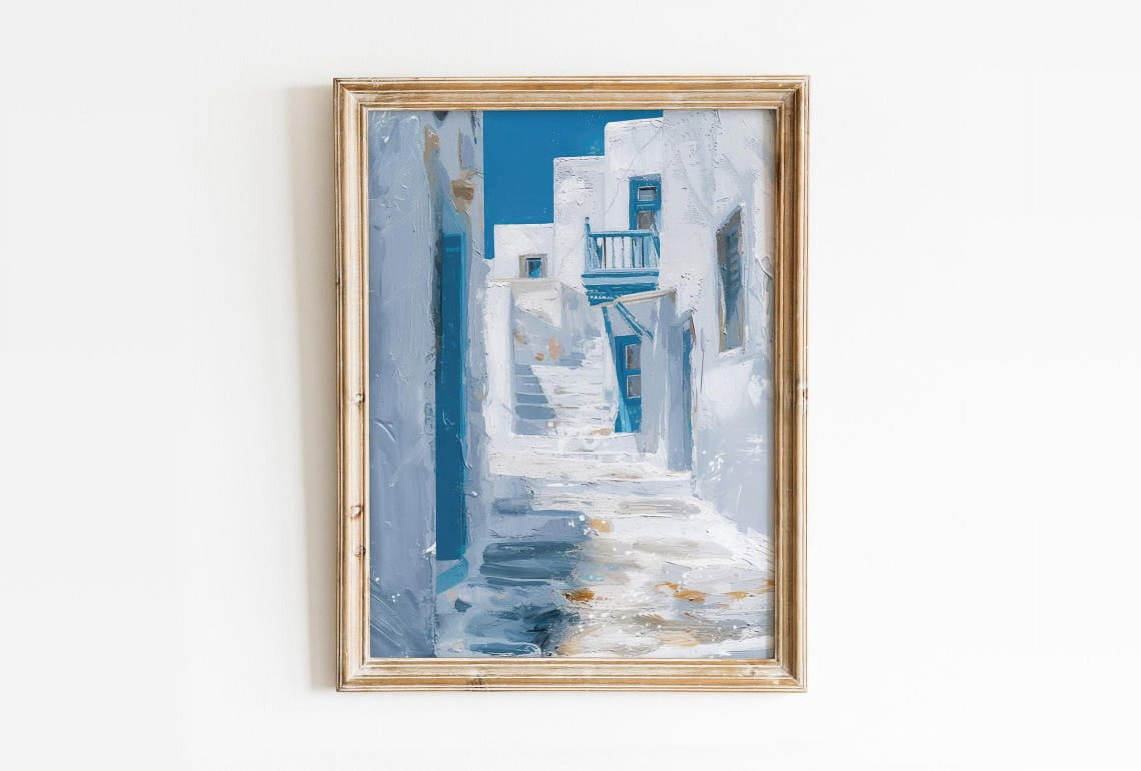 Miluva Mediterranean Landscape Wall Art, Greece Santorini Travel Poster ...