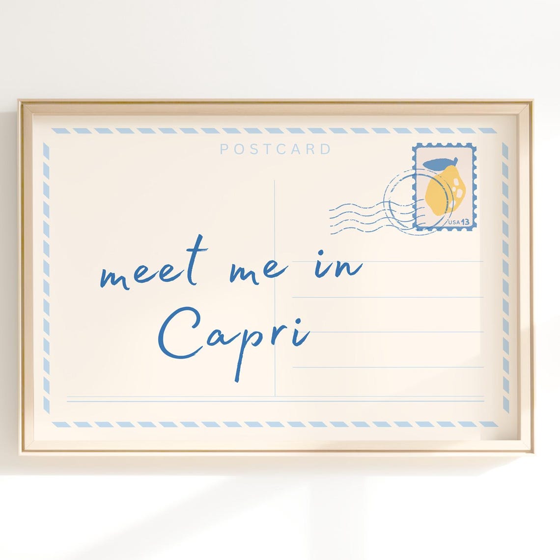 Miluva Meet Me In Capri Postcard Print, Trendy Italy Wall Art, Dorm ...