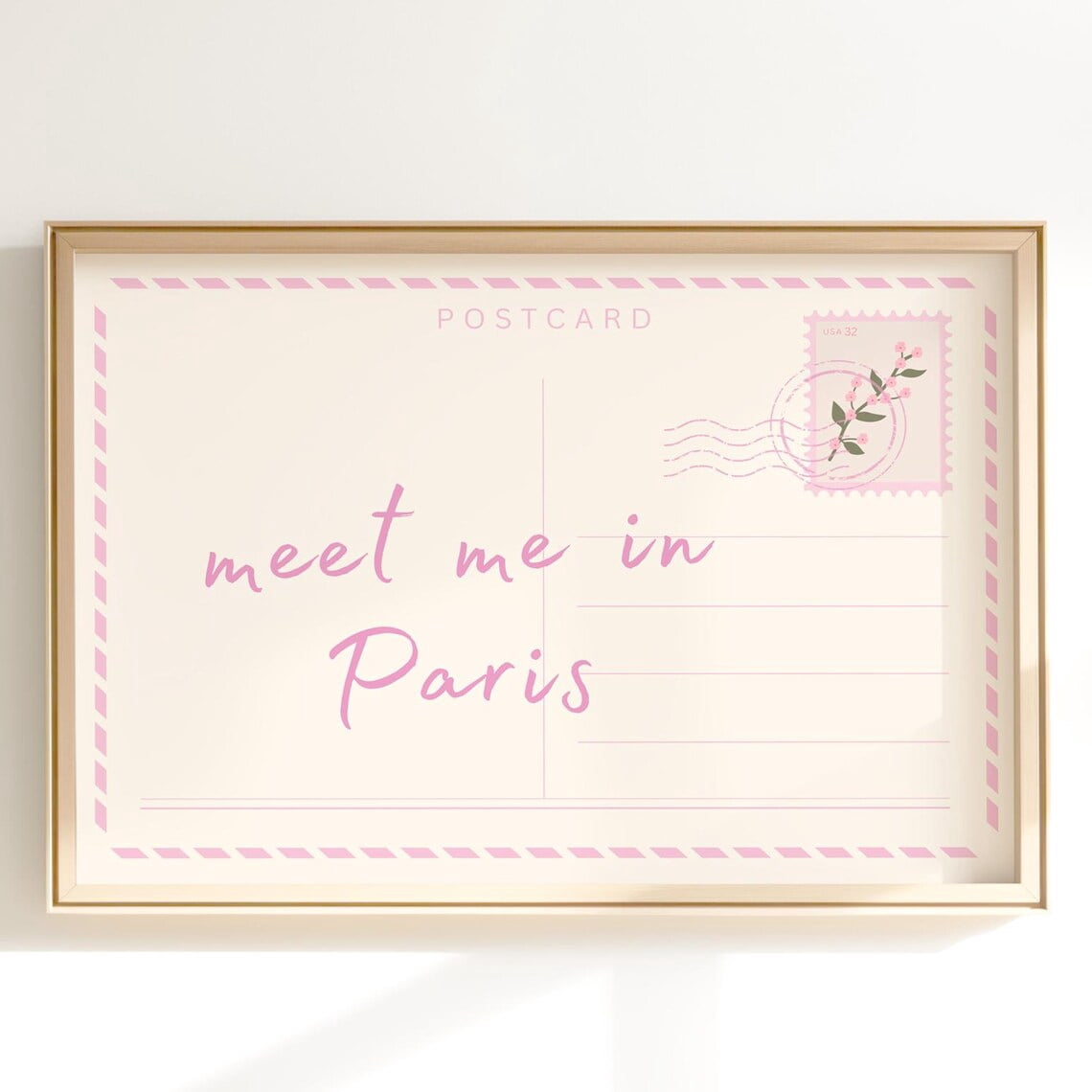 Miluva Meet Me In Paris Postcard Print, Trendy France Wall Art, Dorm ...