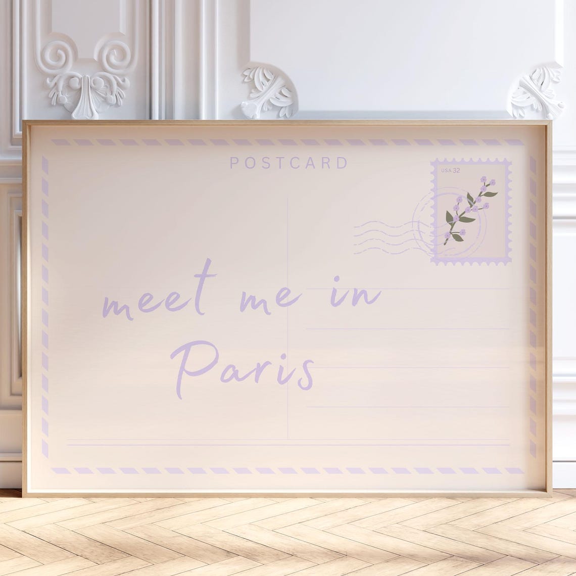 Miluva Meet Me In Paris Postcard Print, Trendy France Wall Art, Dorm ...