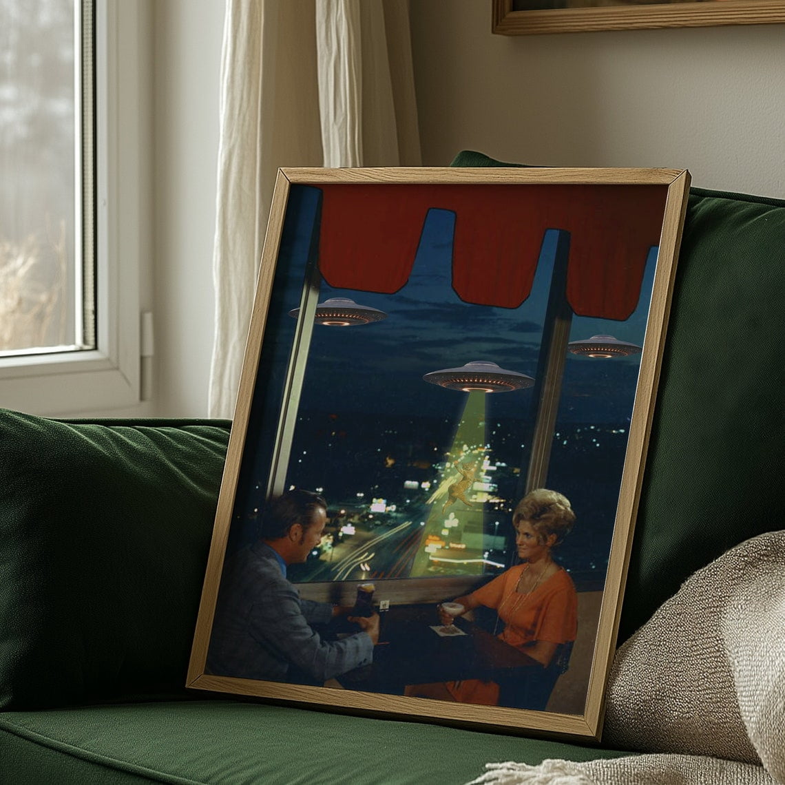 Miluva Meow! Cat Abduction Art Print Sci-Fi Ufo Aliens Cosmic Kitten ...