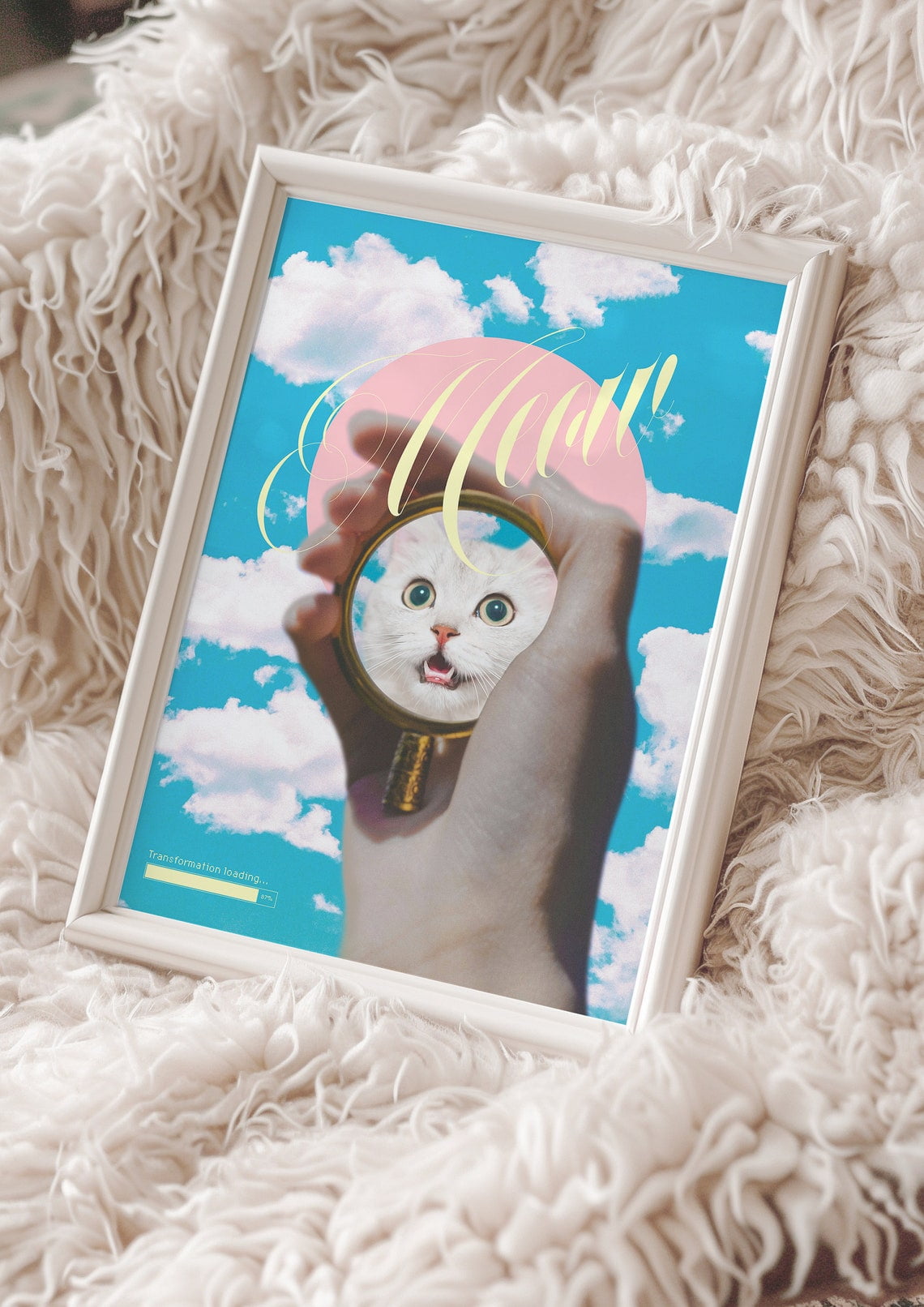 Miluva Meow - Cat Transformation Art Print Typography Graphic Surreal ...