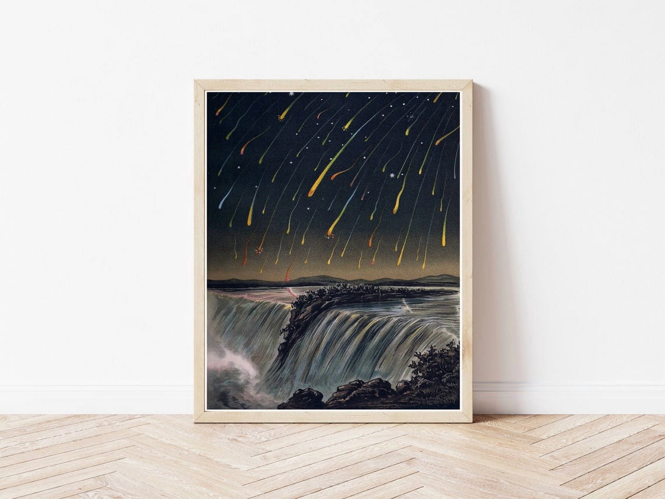Miluva Meteor Shower Shooting Stars 1888 Lithograph Illustration Fine ...
