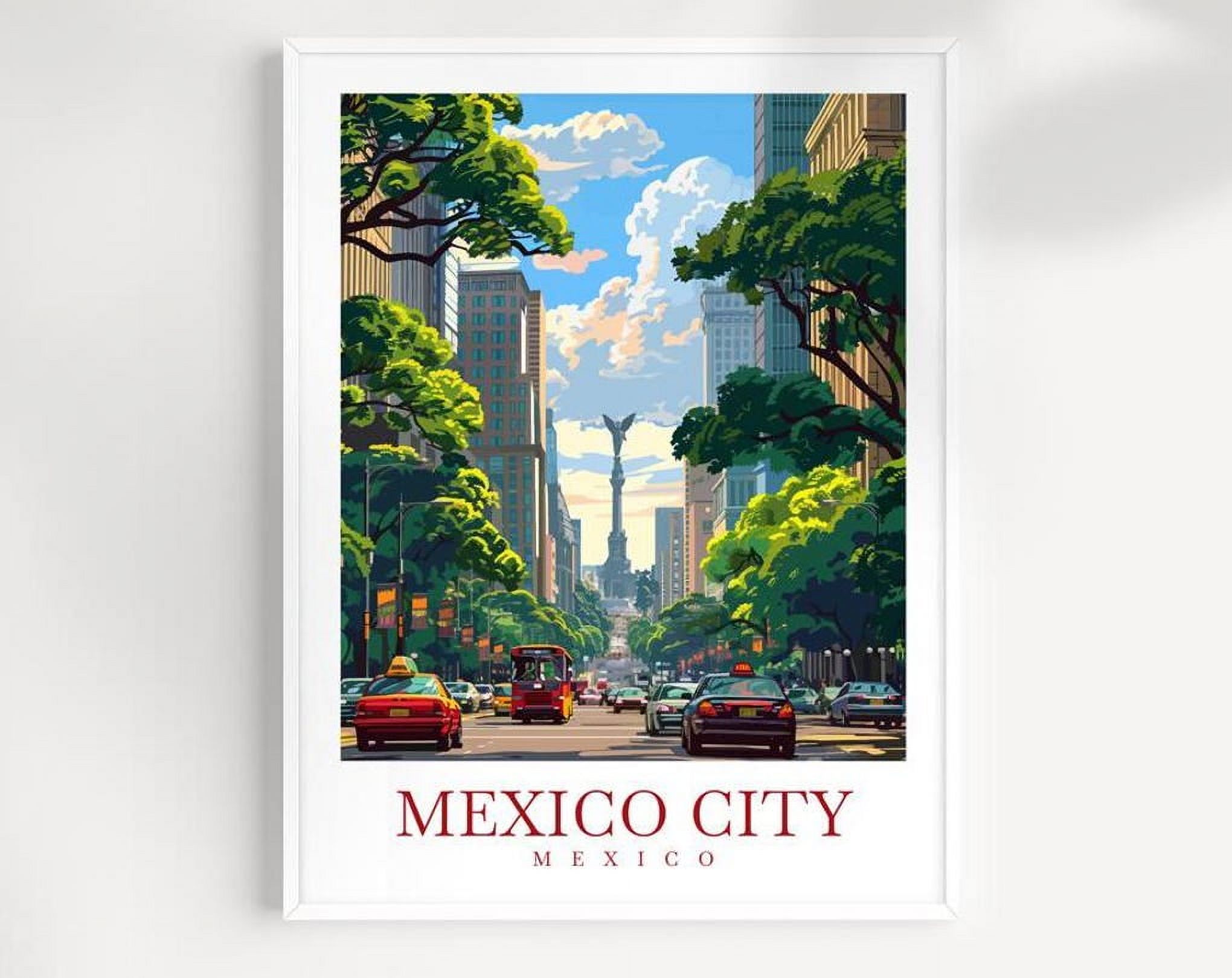 Miluva Mexico City Travel Print Wall Art Mexico Wall Hanging Home ...