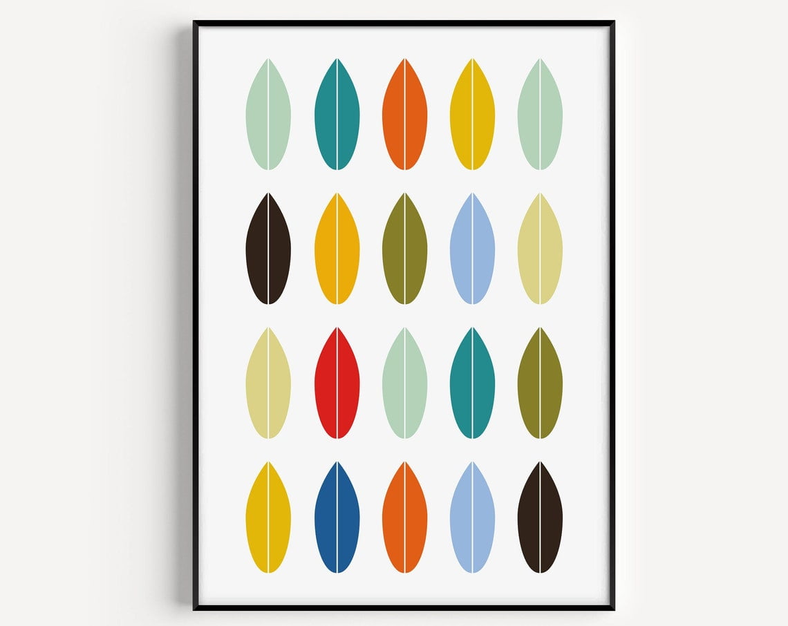 Miluva Mid Century Modern, Mid Century Print, Printable Art, Colourful ...