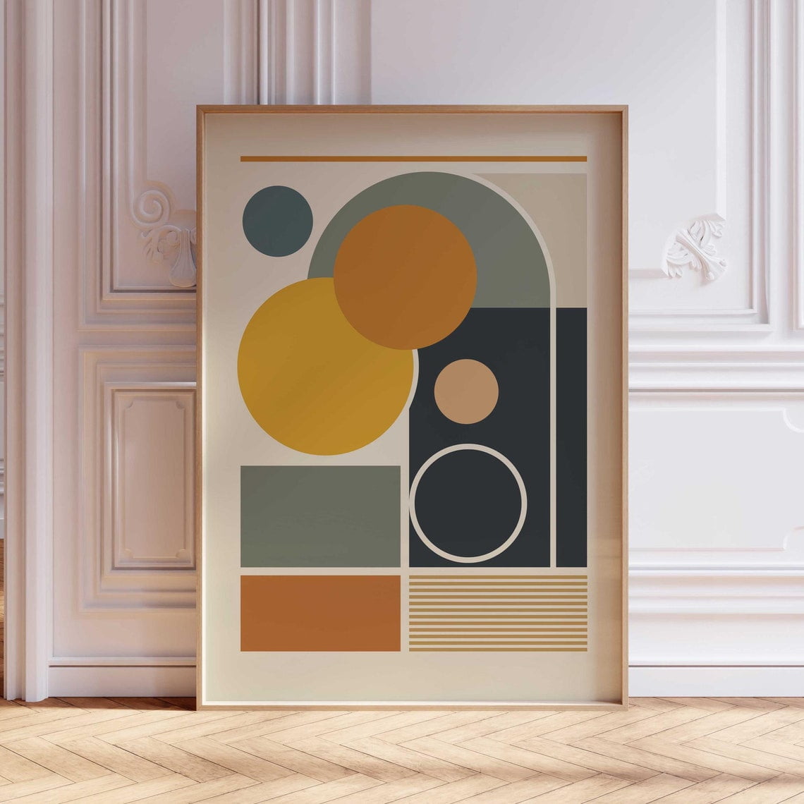 Miluva Mid Century Modern Neutral Digital Wall Art Print Decor For ...