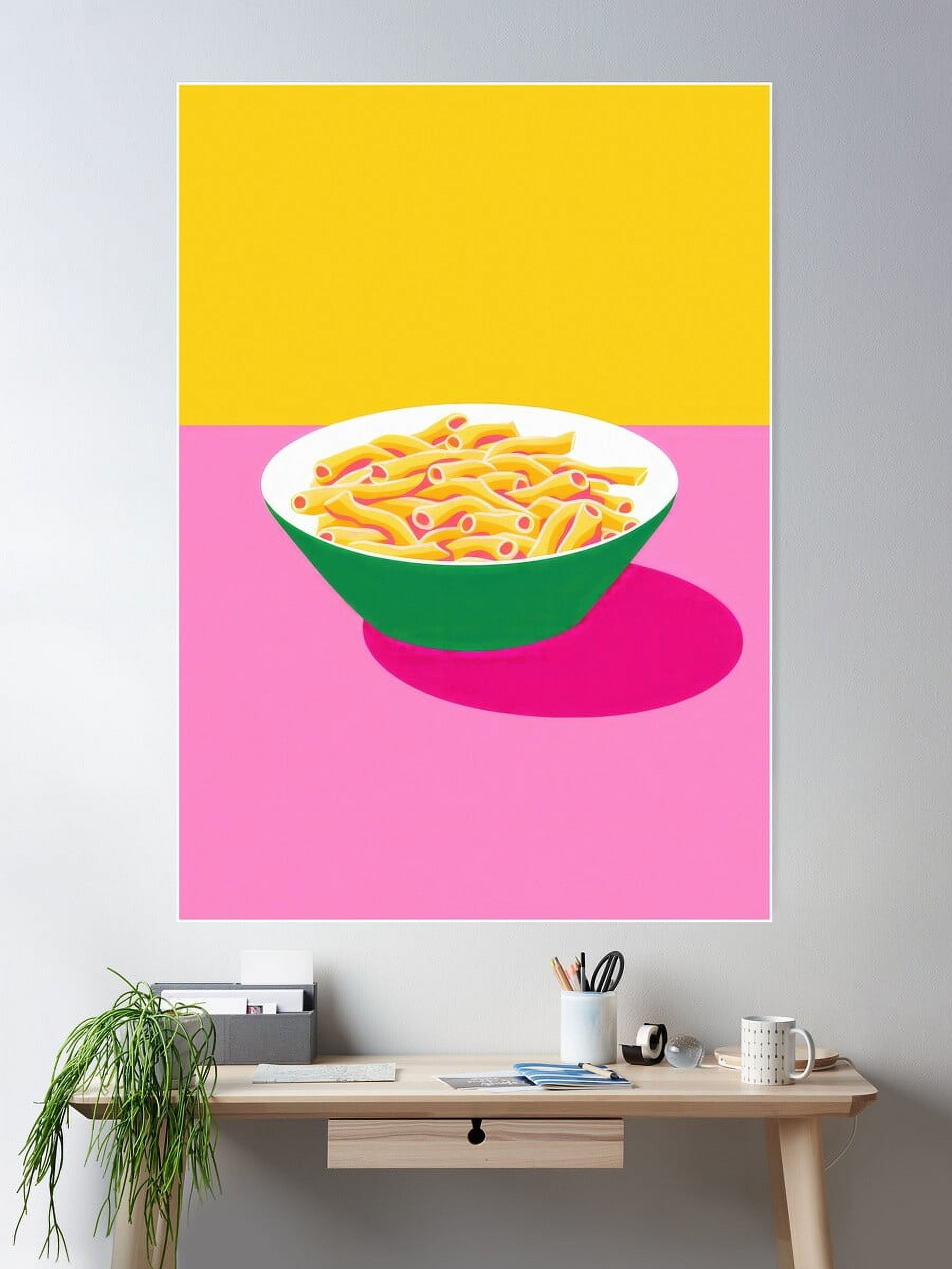 Miluva Mid-Century Pesto Pasta Bowl Art Print - Retro Vintage Kitchen ...