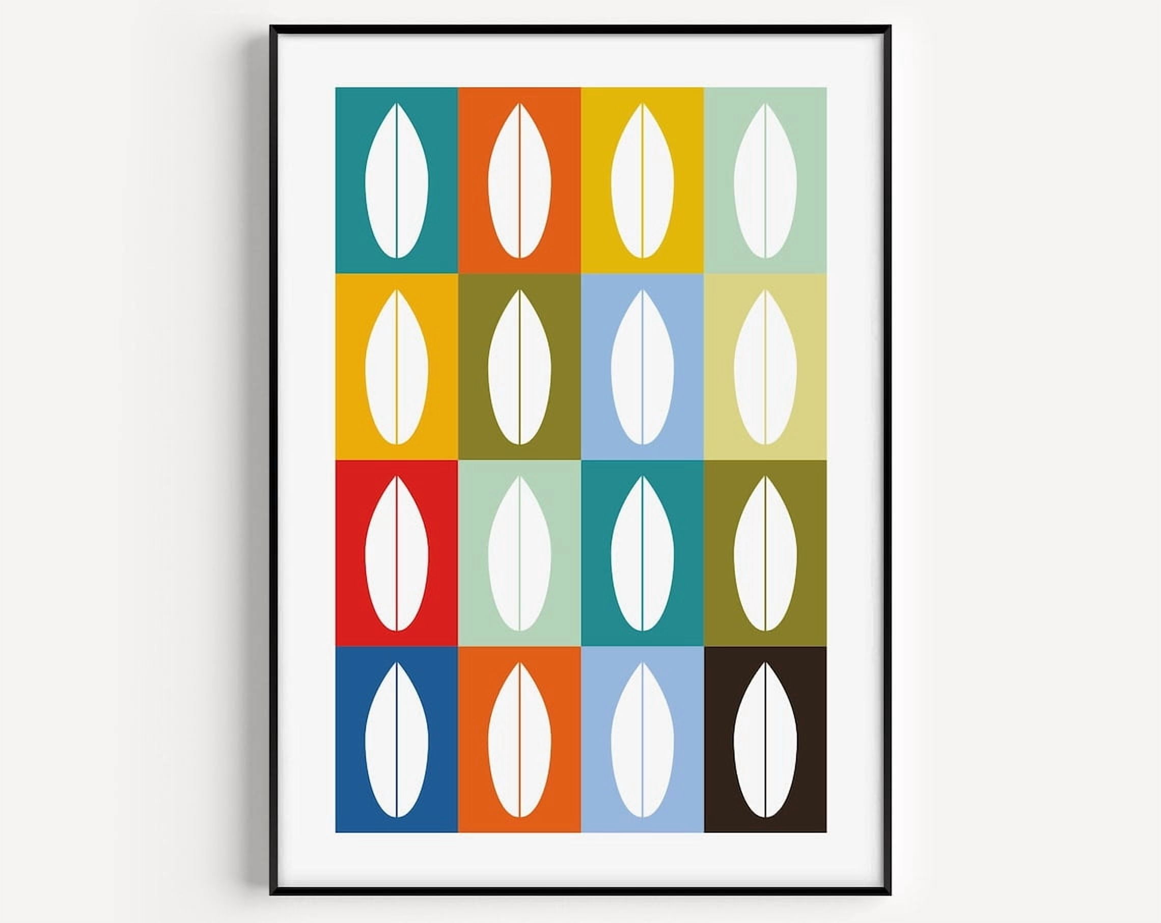 Miluva Mid Century Print, Printable Art, Mid Century Modern, Colourful ...