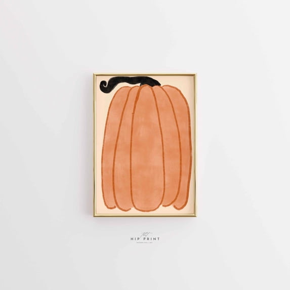 Miluva Minimal pumpkin wall art – Neutral halloween – Fall pumpkin ...