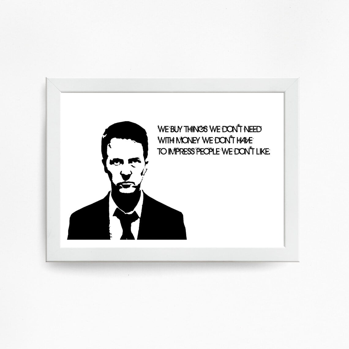 Miluva Minimalist Fight Club Illustration - 20 Sizes, Thought-Provoking ...