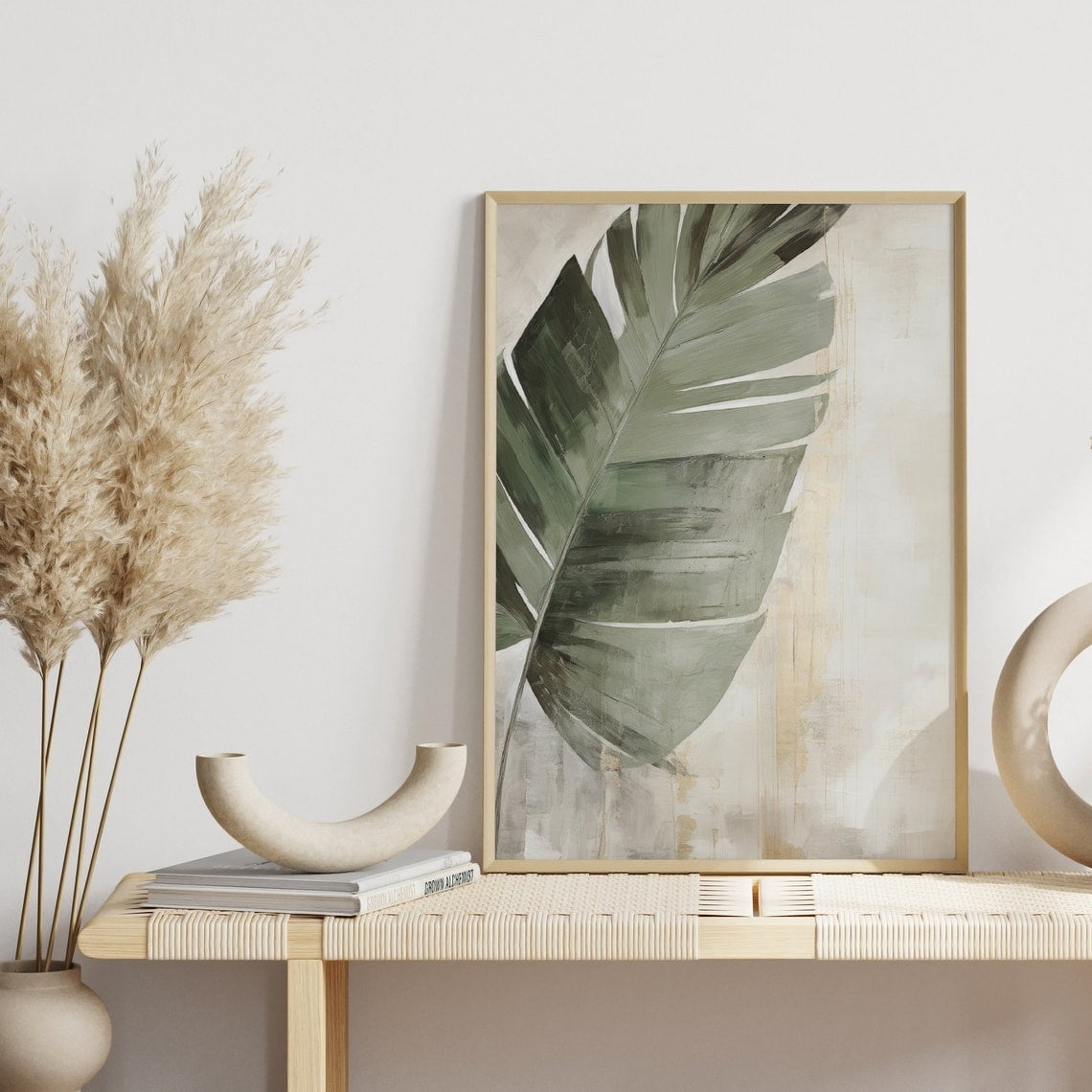 Miluva Minimalist Palm Leaf Poster Bohemian Chic Palm Leaf Decoration ...