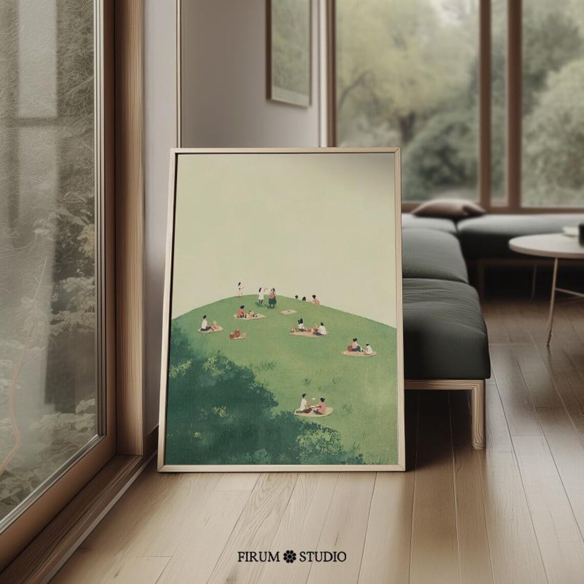 Miluva Minimalist Picnic Illustration Wall Art, Cute Outdoor Summer ...