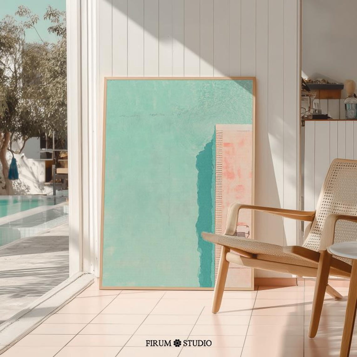 Miluva Minimalist Poolside Wall Art Printable, Pastel Summer Lounge ...
