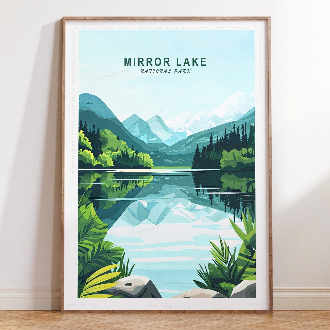 Miluva Mirror Lake Travel Wall Art, Mirror Lake Poster, Mirror Lake ...