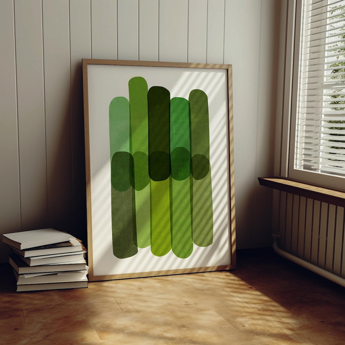 Miluva Modern Green Wall Art Print - Minimal Contemporary Digital Home ...