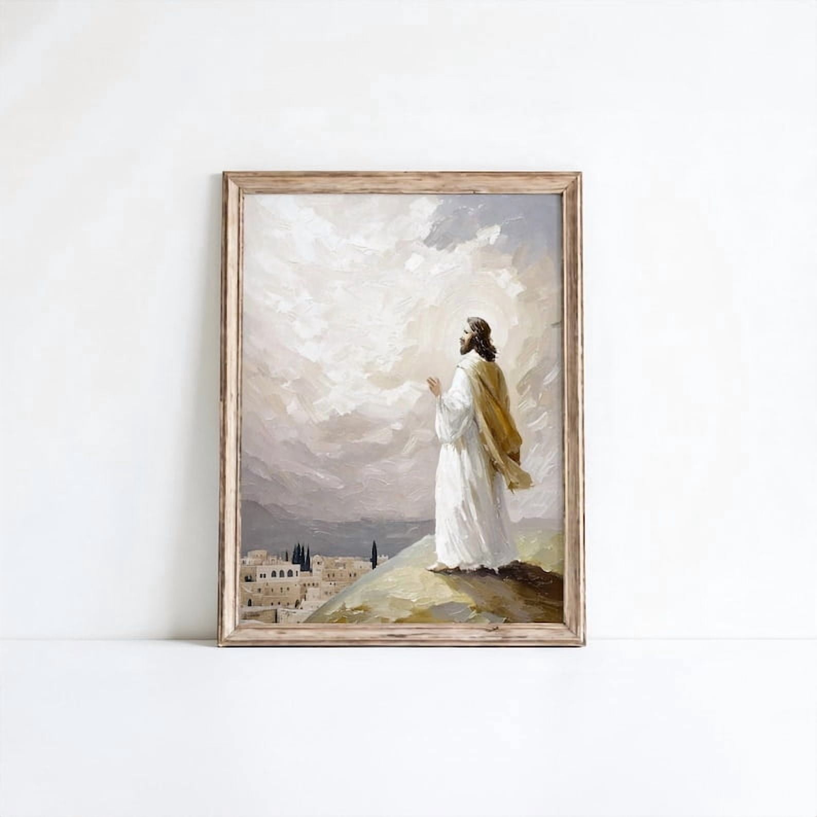 Miluva Modern Jesus Overlooking Jerusalem Spiritual Home Decor Matthew ...