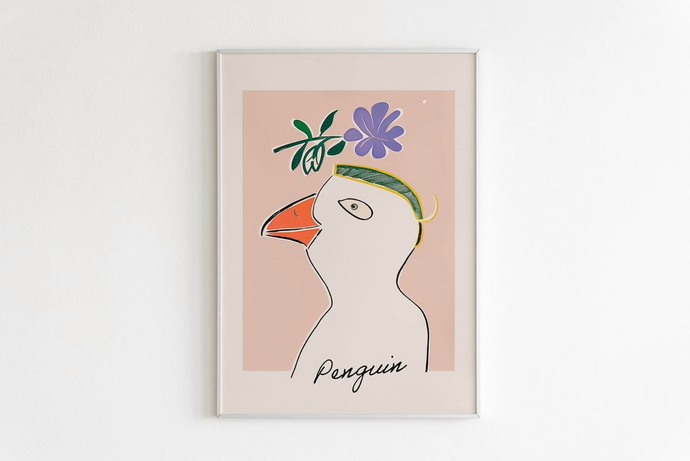 Miluva Modern Penguin Illustration Print - Cute Nursery Wall Art - For ...