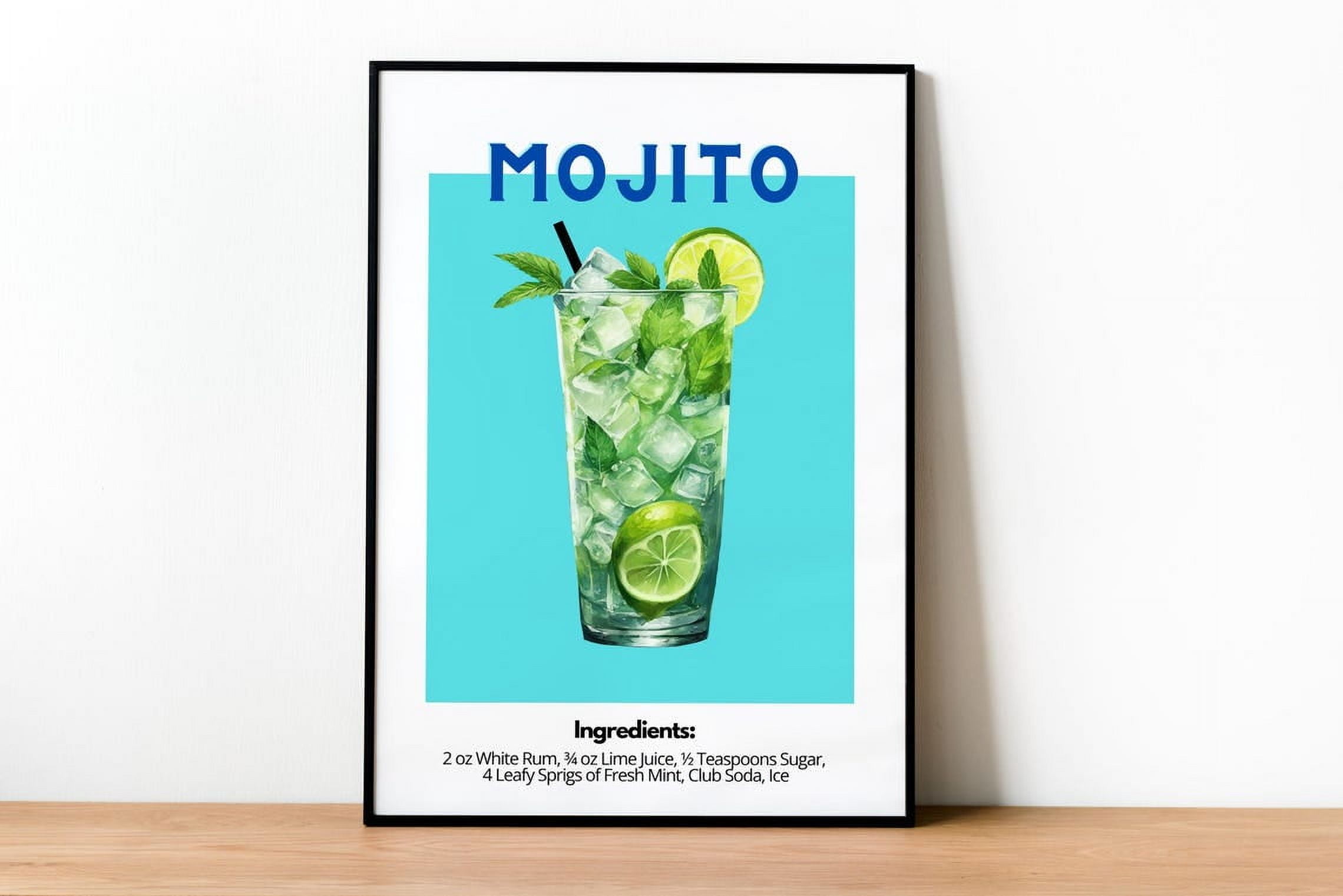 Miluva Mojito Cocktail Art, Mojito Print, Mojito Wall Art, Mojito Decor ...