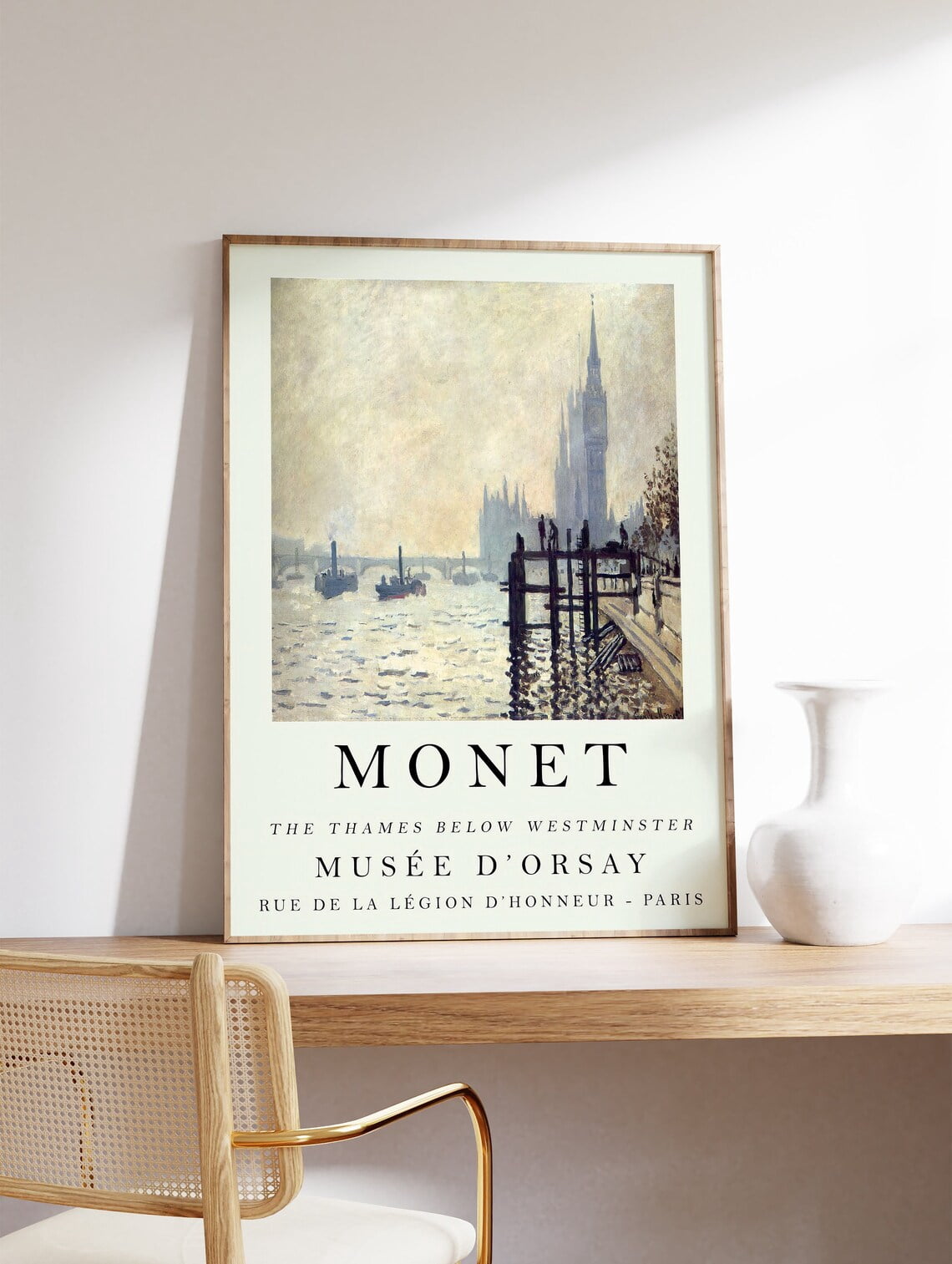 Miluva Monet Exhibition Poster, Thames Below Westminster, London Art ...